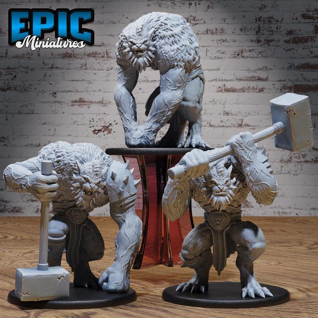 Quaggoth Set / Evil Deep Bear / Tall Humanoid Creature / Bulky Beast ...