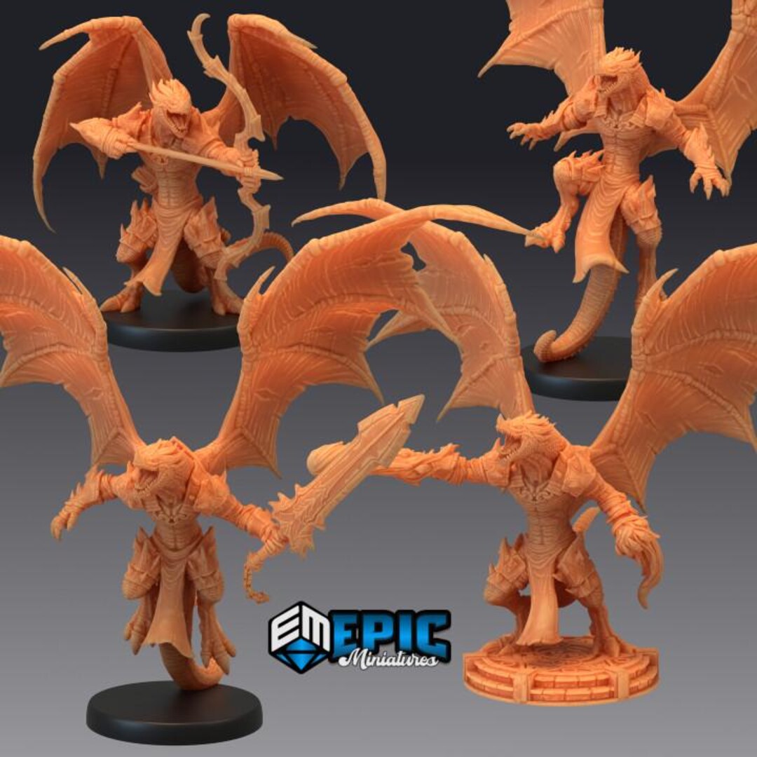 Flying Dragonborn Set Winged Half Dragon Warrior Draconic Player ...