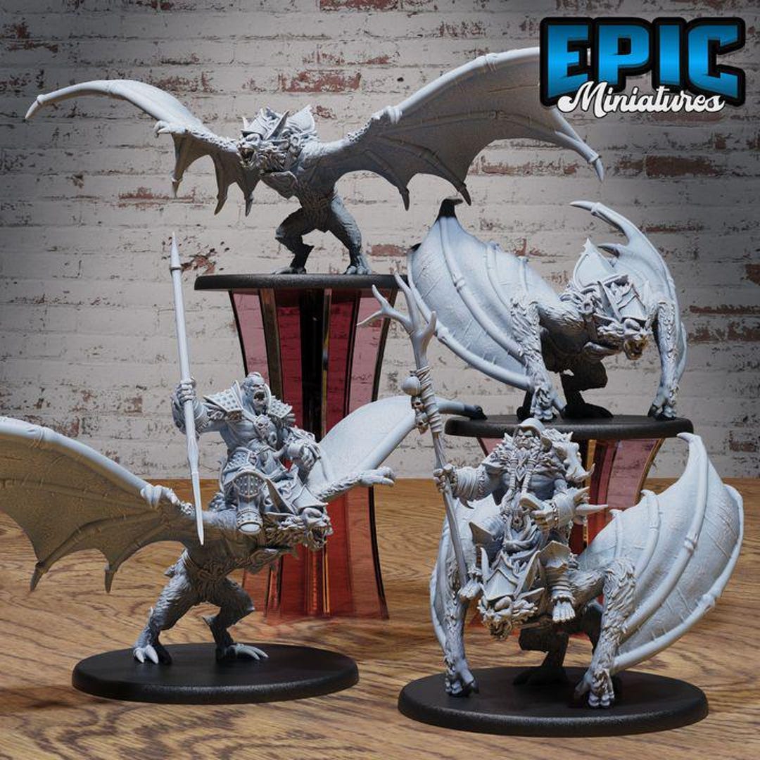 Orc Army Bat Rider Set / Flying Green Skin Lord / Male Humanoid Warrior ...