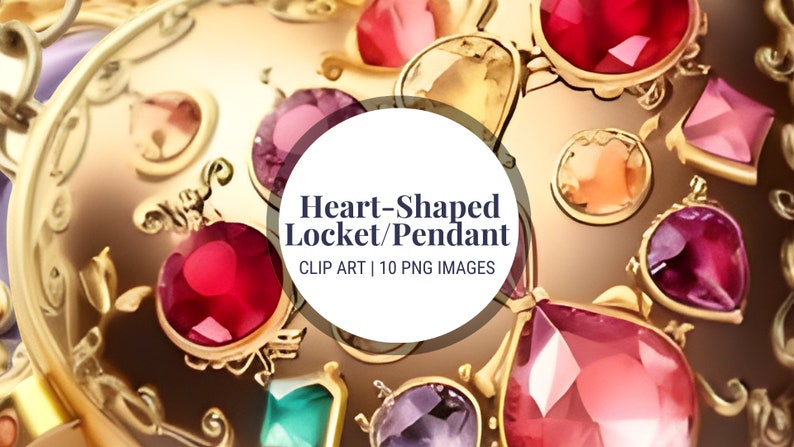 Heart Locket Clipart Colorful PNG Clip Art Bundle - Etsy