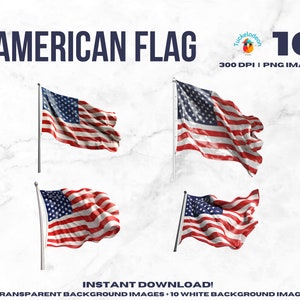 American Flag Clipart PNG Clip Art Bundle Patriotic 4th of July ...