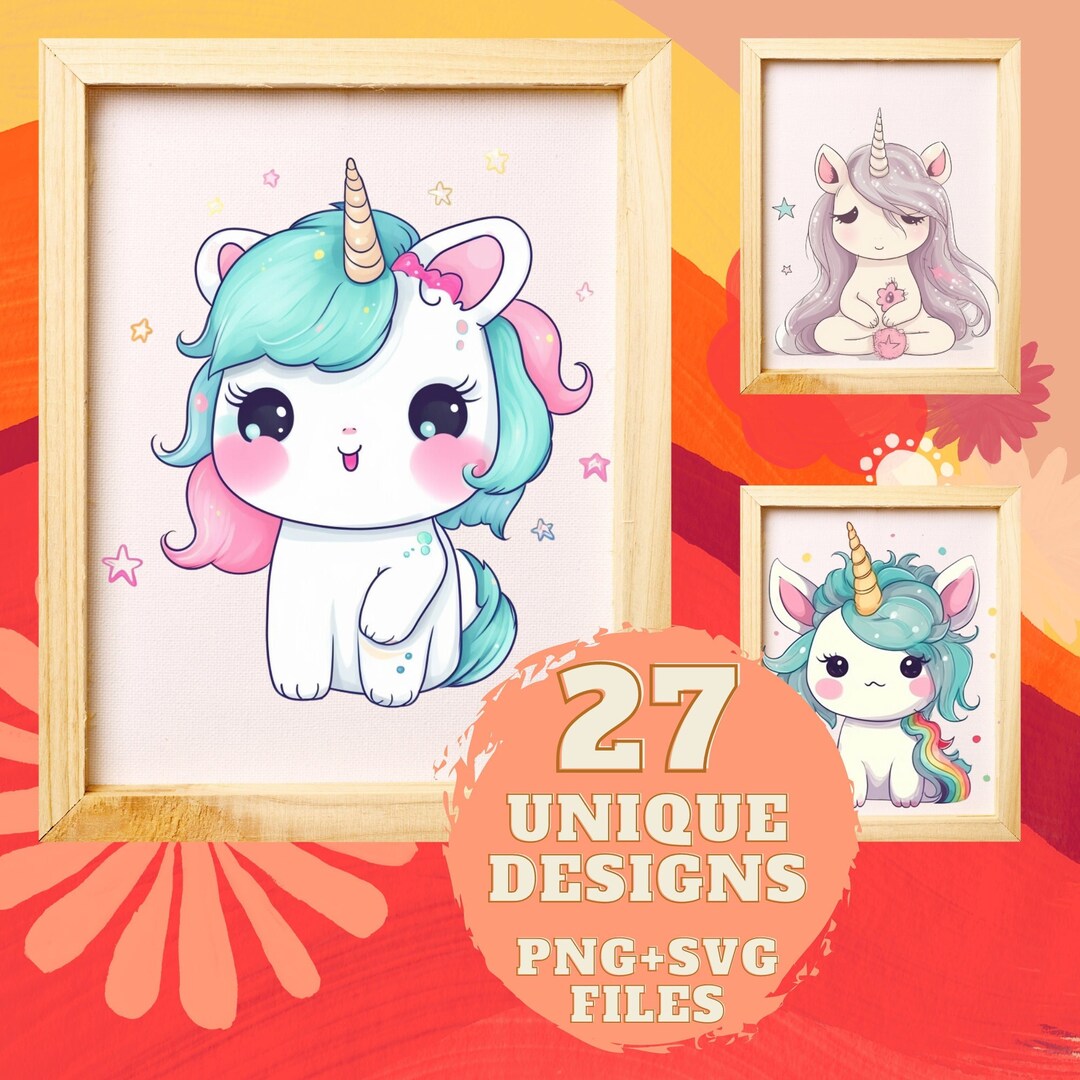 Cute Baby Unicorns Clipart, Nursery Decoration, Colorful Designs - Etsy
