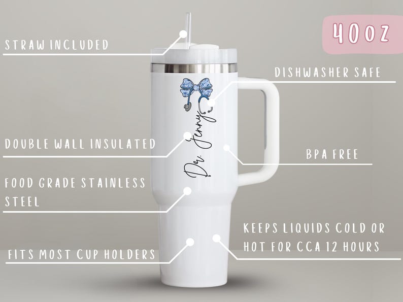 Personalized Doctor Tumble 40oz Tumbler for Doctors New Doctor Tumbler ...