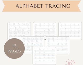 Alphabet Tracing Printable Worksheets | Uppercase and Lowercase Letters ...
