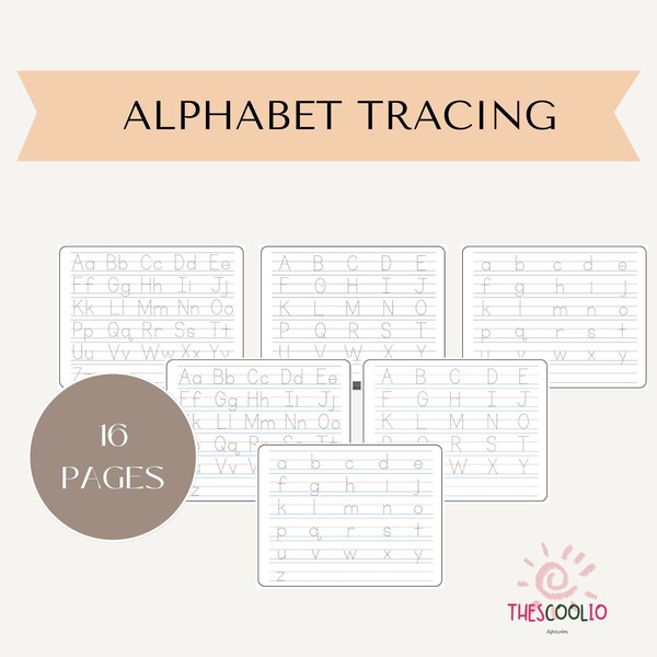 Printable Alphabet Tracing Worksheets | Lowercase and Uppercase Letters ...