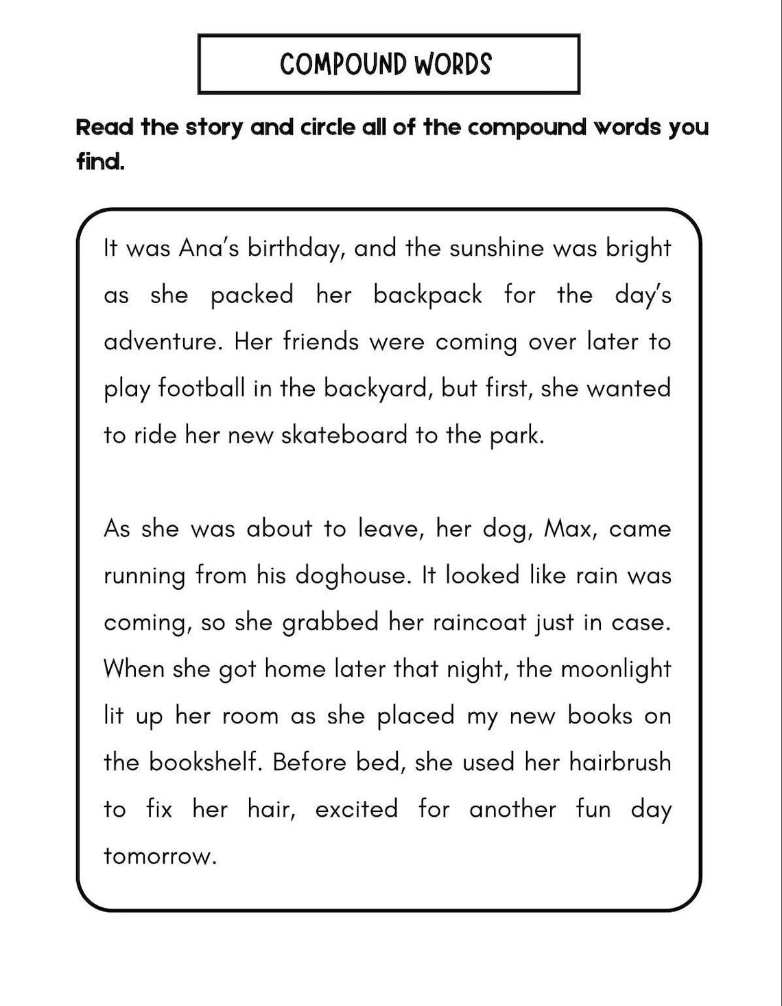 Compound Words Worksheets Compound Words for Grade 1-4 Primary School ...