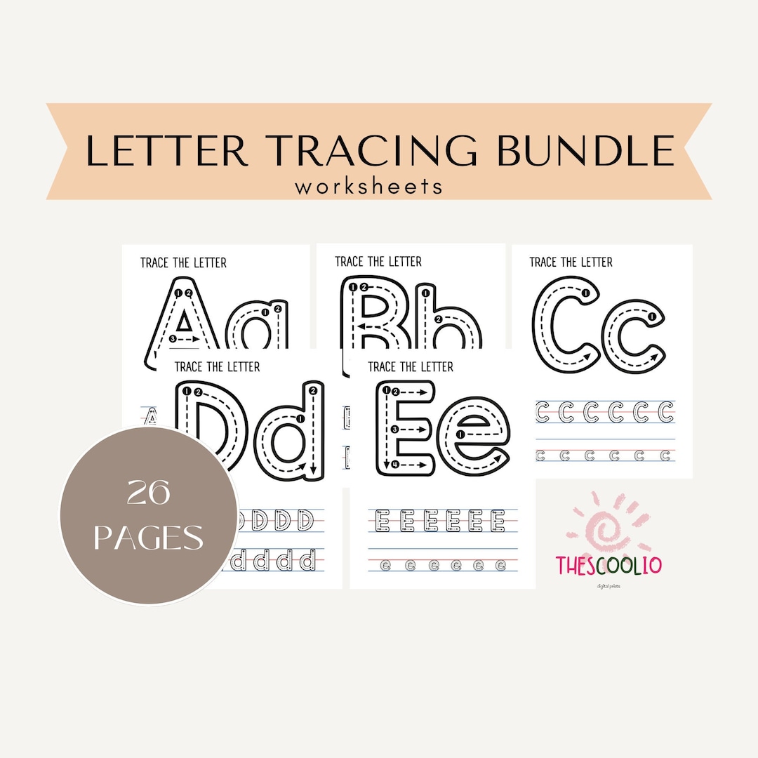 ALPHABET Tracing Worksheets | A-Z Letter Tracing | Kindergarten Writing ...