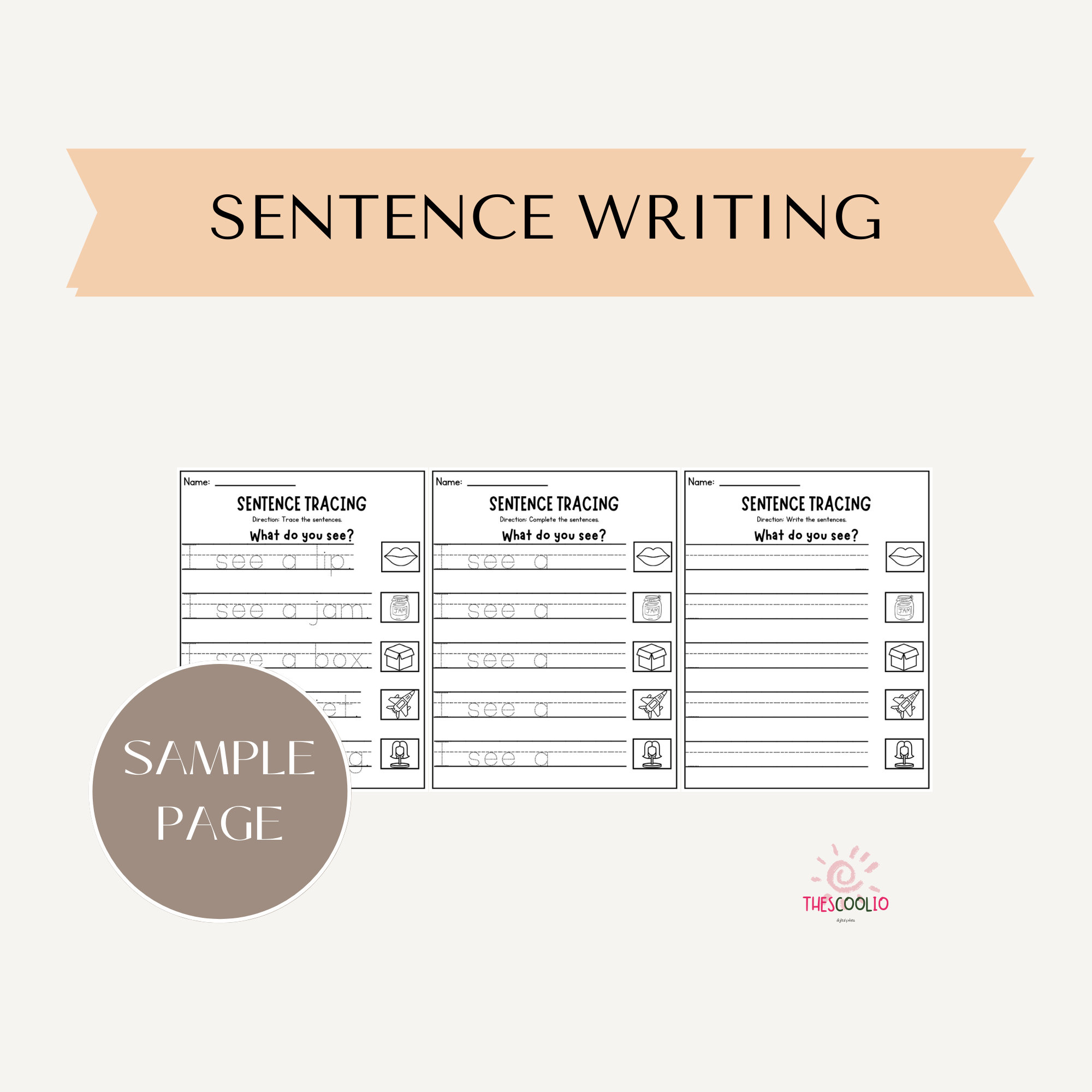 Printable Sentence Writing Practice Worksheets Develop Language Skills ...