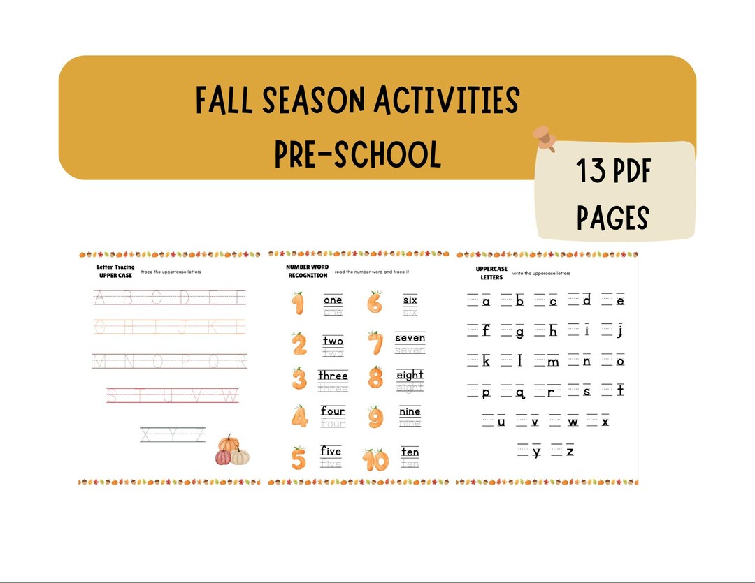 Fall Theme Worksheets Autumn Worksheets Fall Activities Preschool Fall ...