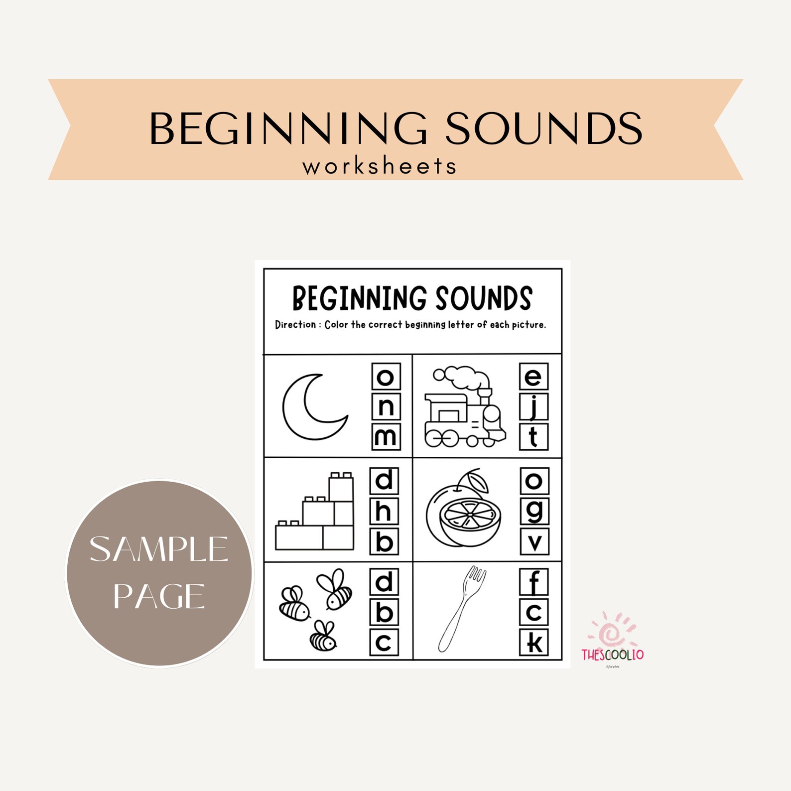 Printable Beginning Sound Worksheets | Phonics and Letter Recognition ...