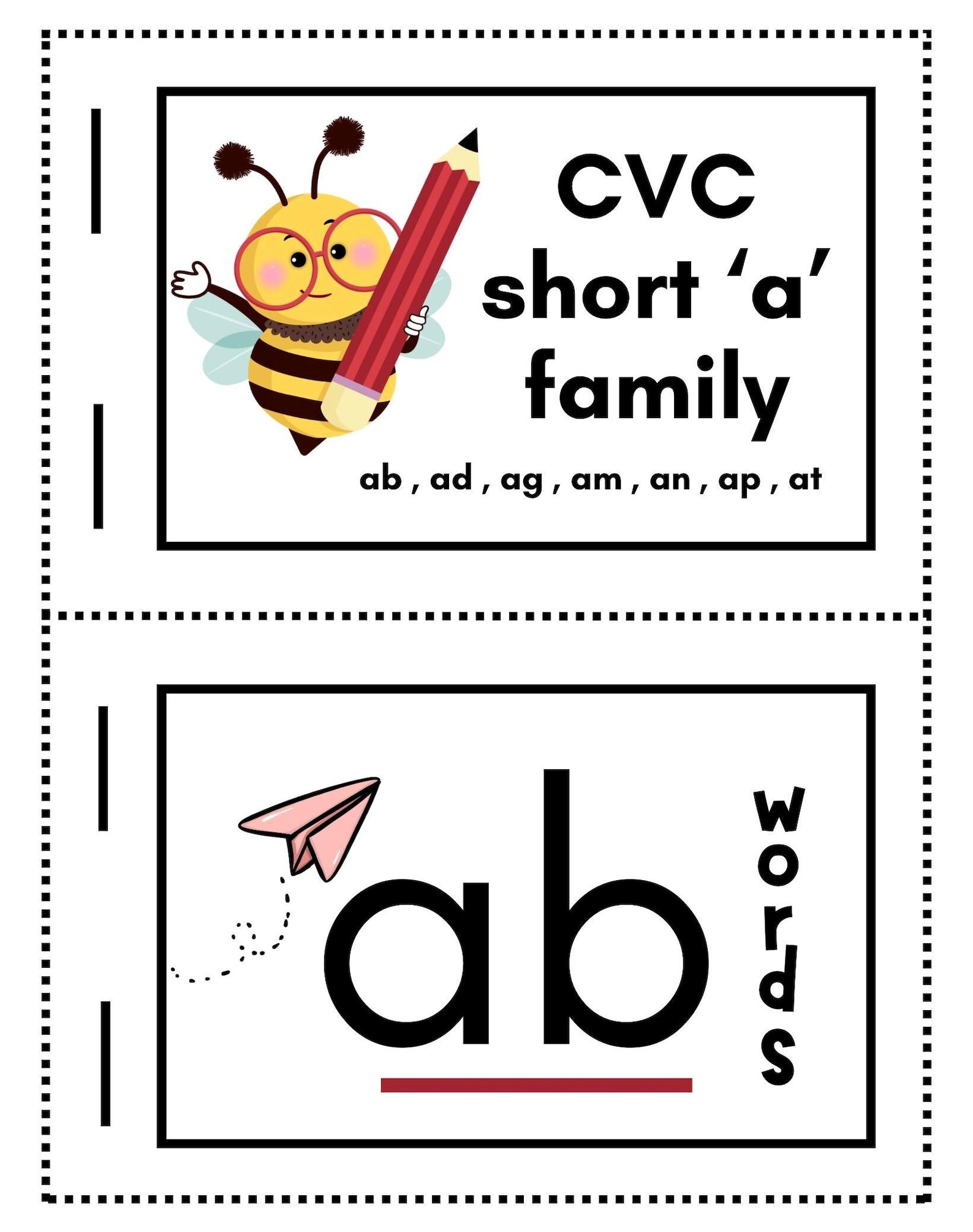 CVC Word Family Booklet Word Family List Booklet Cvc Activity Book ...