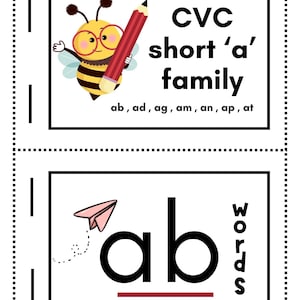 CVC Word Family Booklet Word Family List Booklet Cvc Activity Book ...