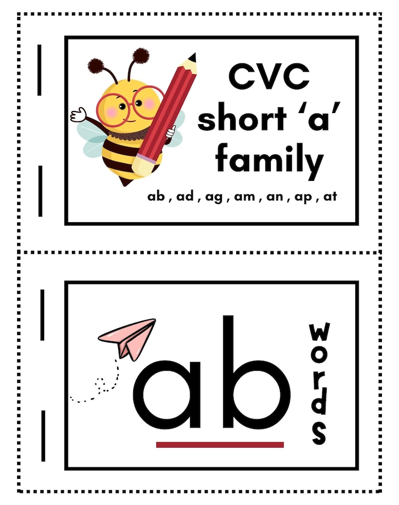 CVC Word Family Booklet Word Family List Booklet Cvc Activity Book ...