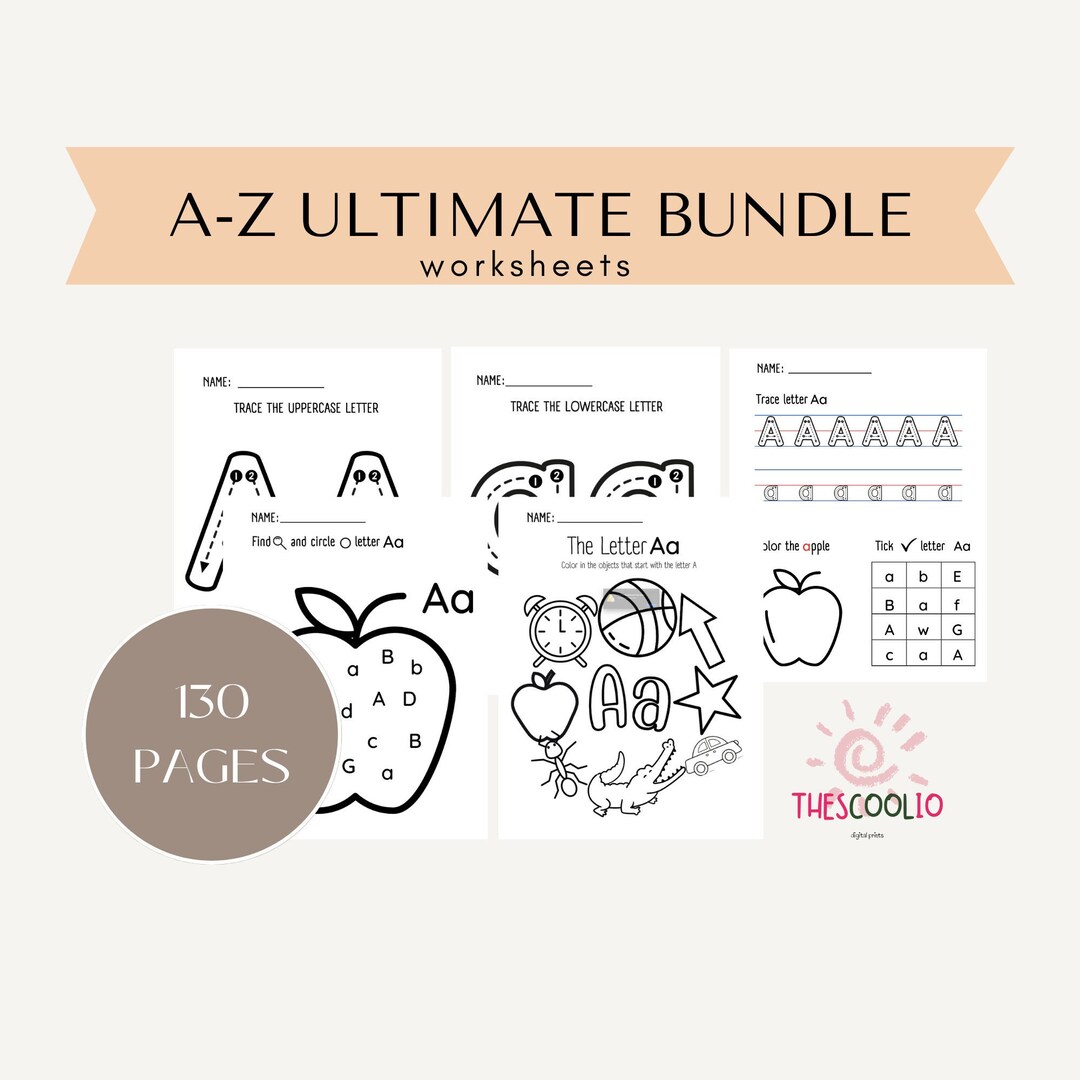 Alphabet Bundle Worksheets | Handwriting and Letter Recognition ...