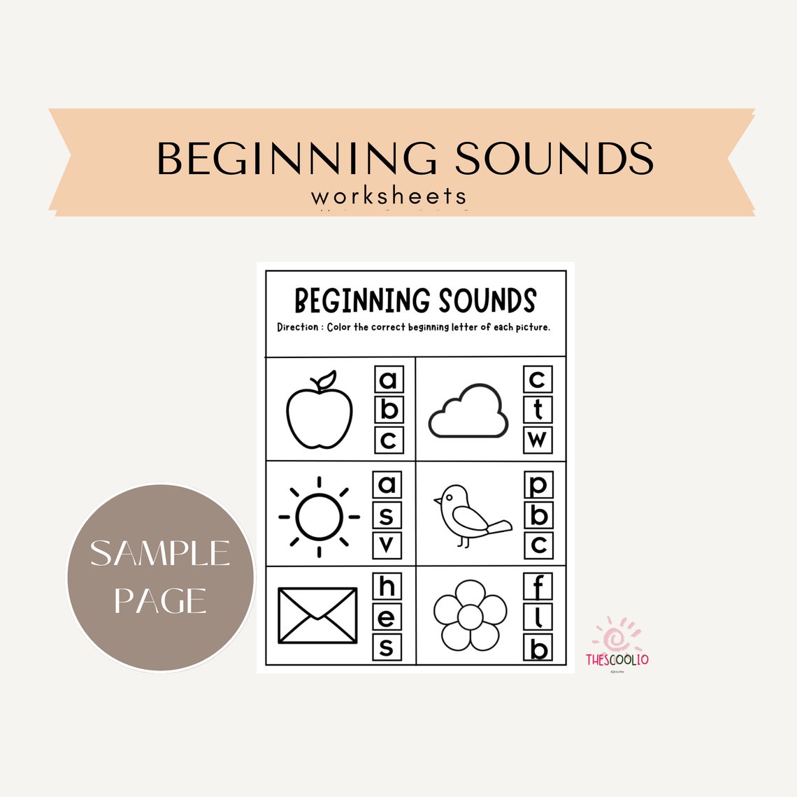 Printable Beginning Sound Worksheets | Phonics and Letter Recognition ...