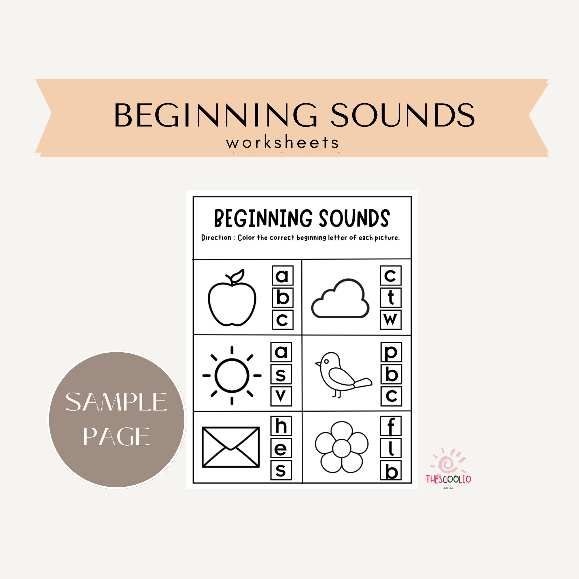 Printable Beginning Sound Worksheets | Phonics and Letter Recognition ...