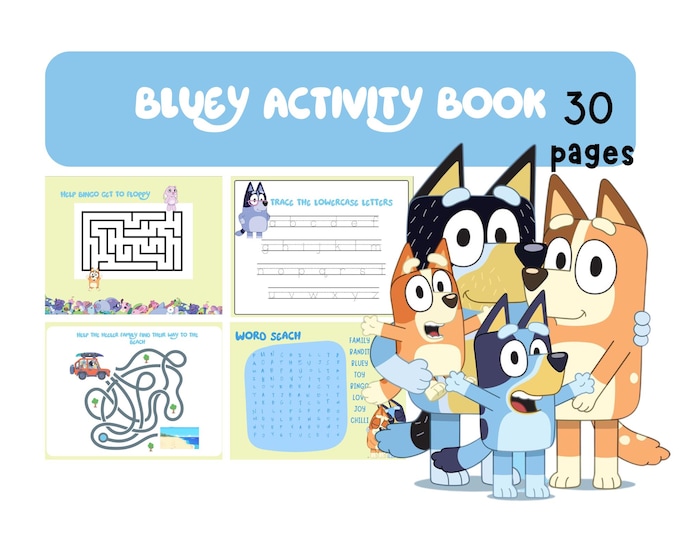 Bluey Children Learning Number & Coloring Worksheets - Etsy Australia