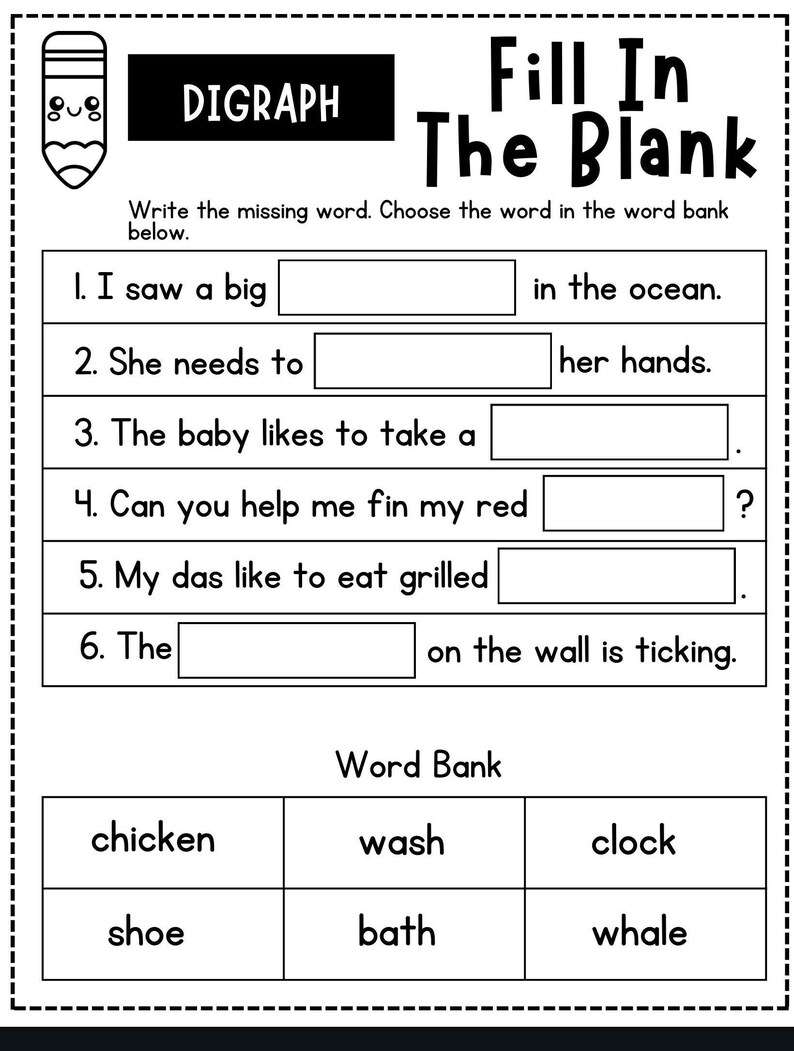 Digraph Worksheets Digraph Sound for Grade 1-4 Kindergarten Digraph ...