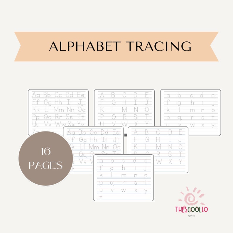 Printable Alphabet Tracing Worksheets | Lowercase and Uppercase Letters ...