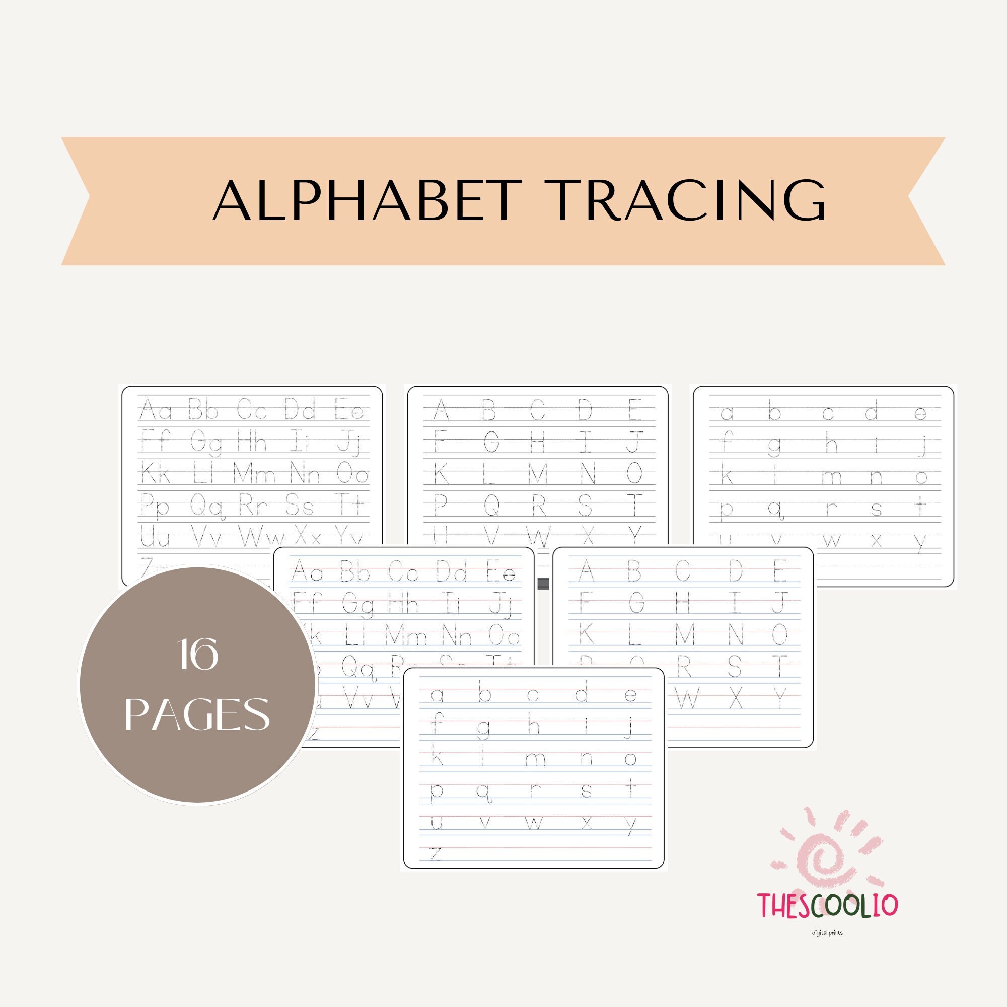 Printable Alphabet Tracing Worksheets | Lowercase and Uppercase Letters ...