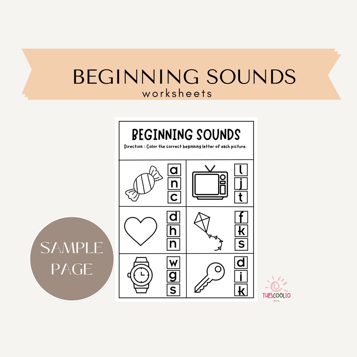 Printable Beginning Sound Worksheets | Phonics and Letter Recognition ...