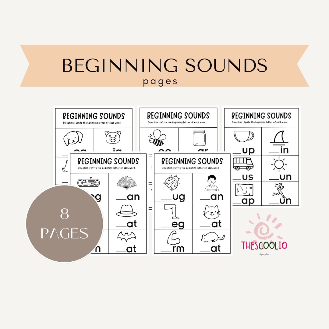 Printable Beginning Sounds Worksheet | Kindergarten Beginning Sounds ...