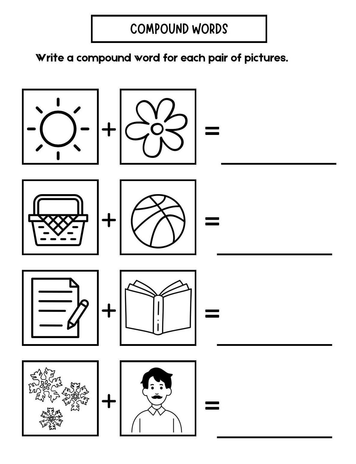 Compound Words Worksheets Compound Words for Grade 1-4 Primary School ...