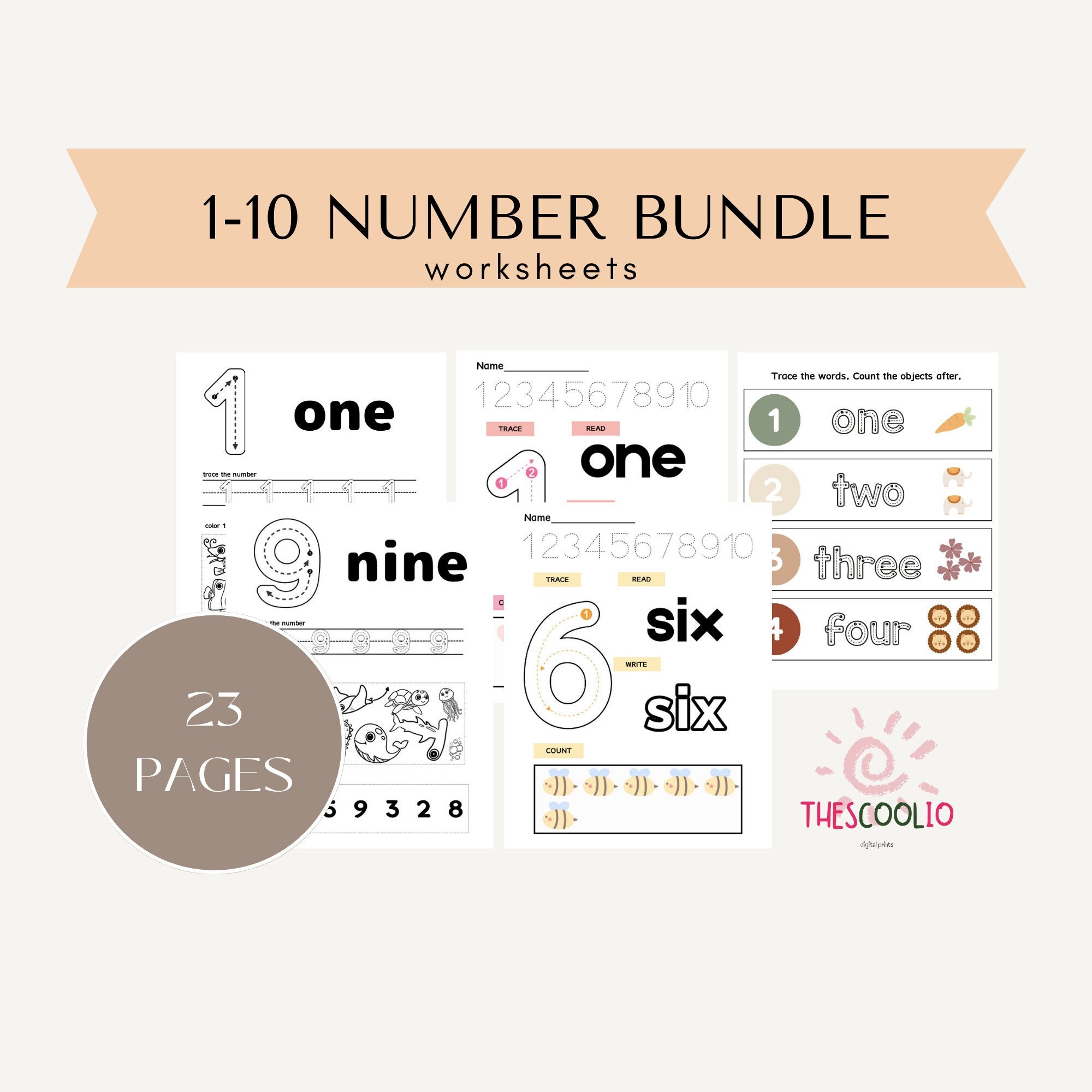 Number Book | 1-10 Number Worksheets | Homeschool Math | Kindergarten ...