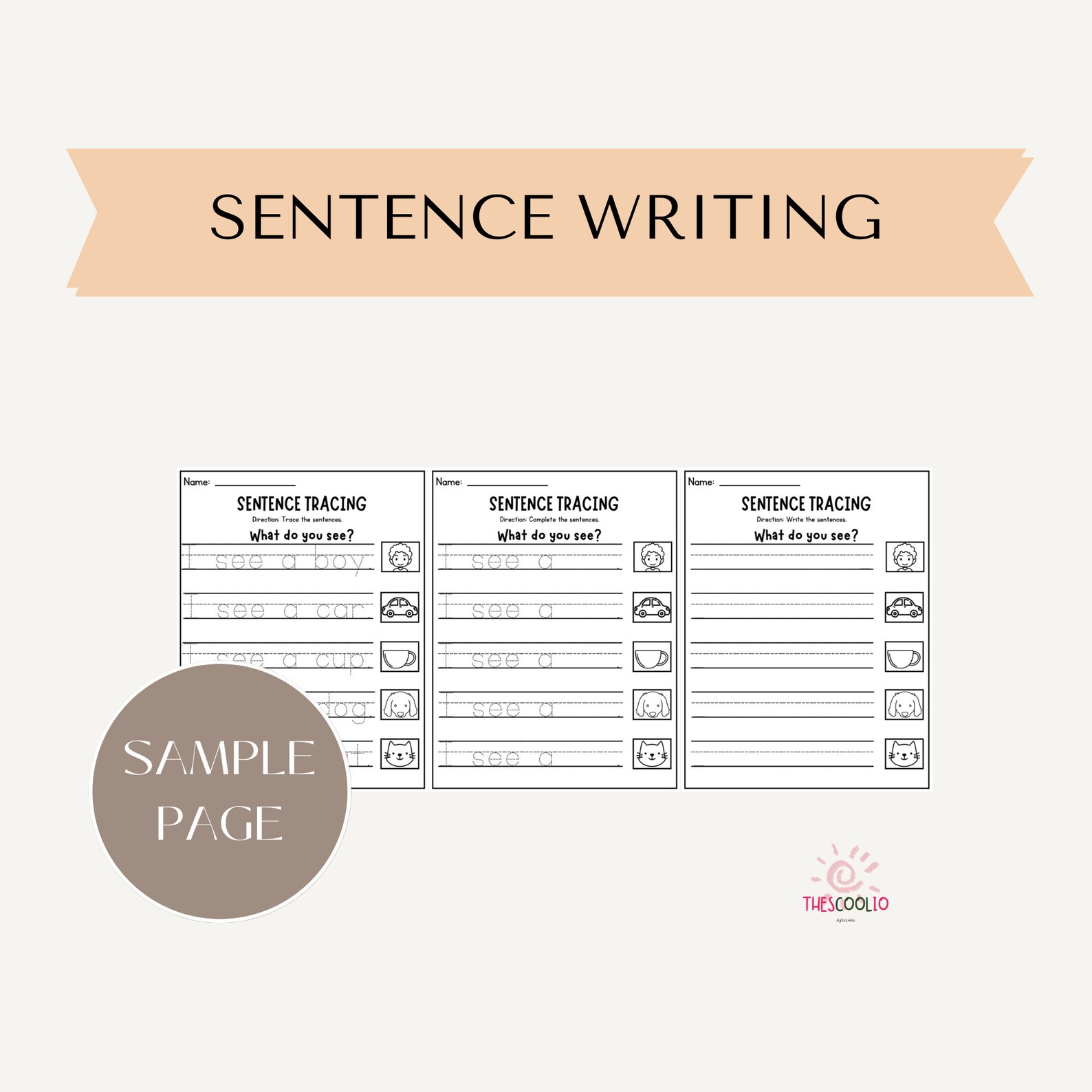 Printable Sentence Writing Practice Worksheets | Develop Language ...