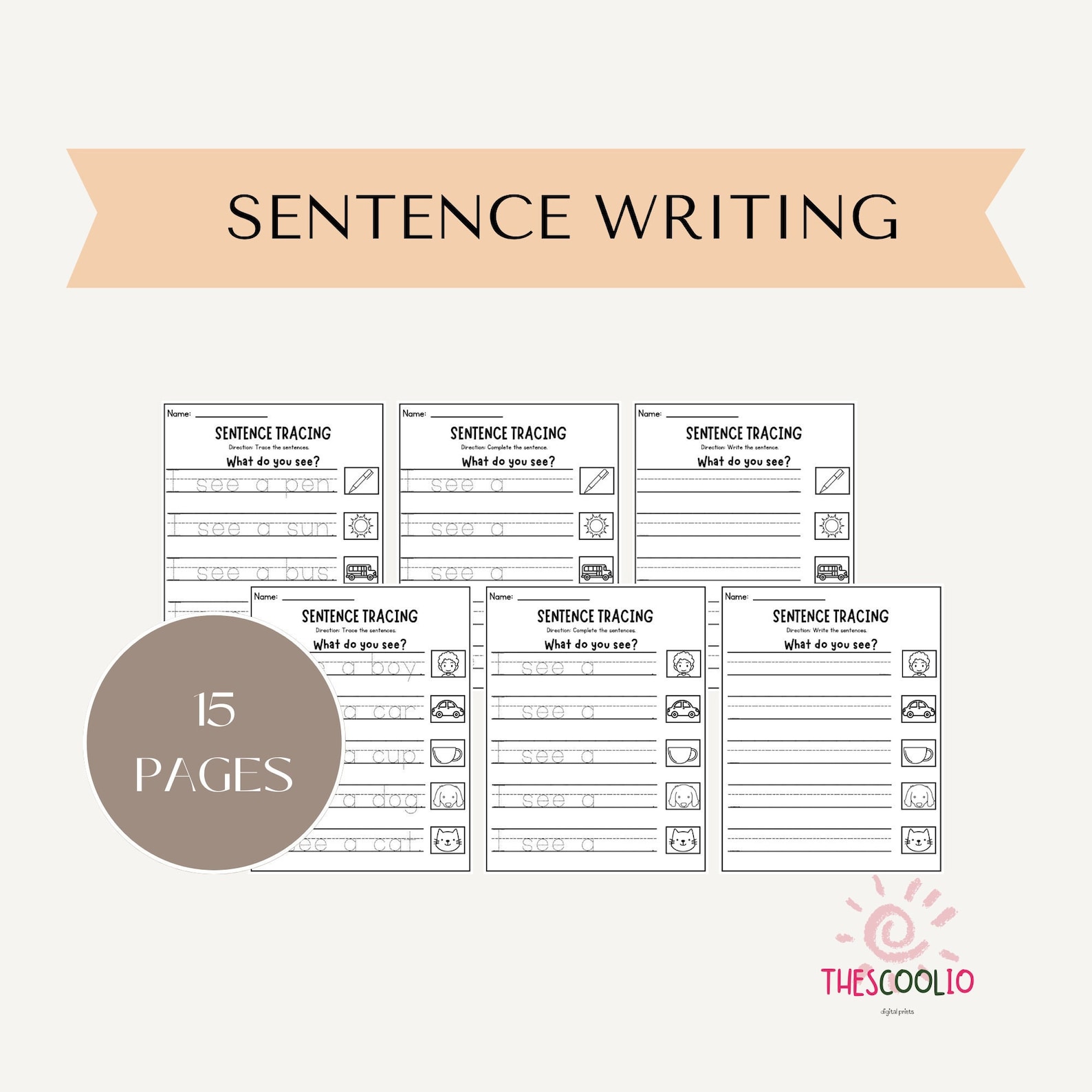 Printable Sentence Writing Practice Worksheets | Develop Language ...