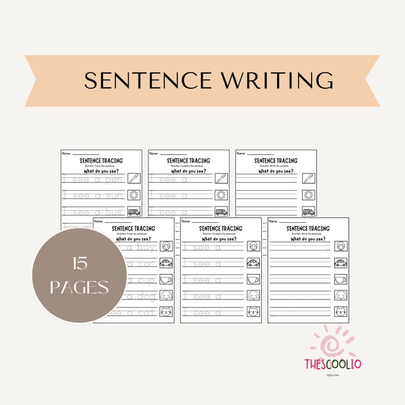 Printable Sentence Writing Practice Worksheets | Develop Language ...
