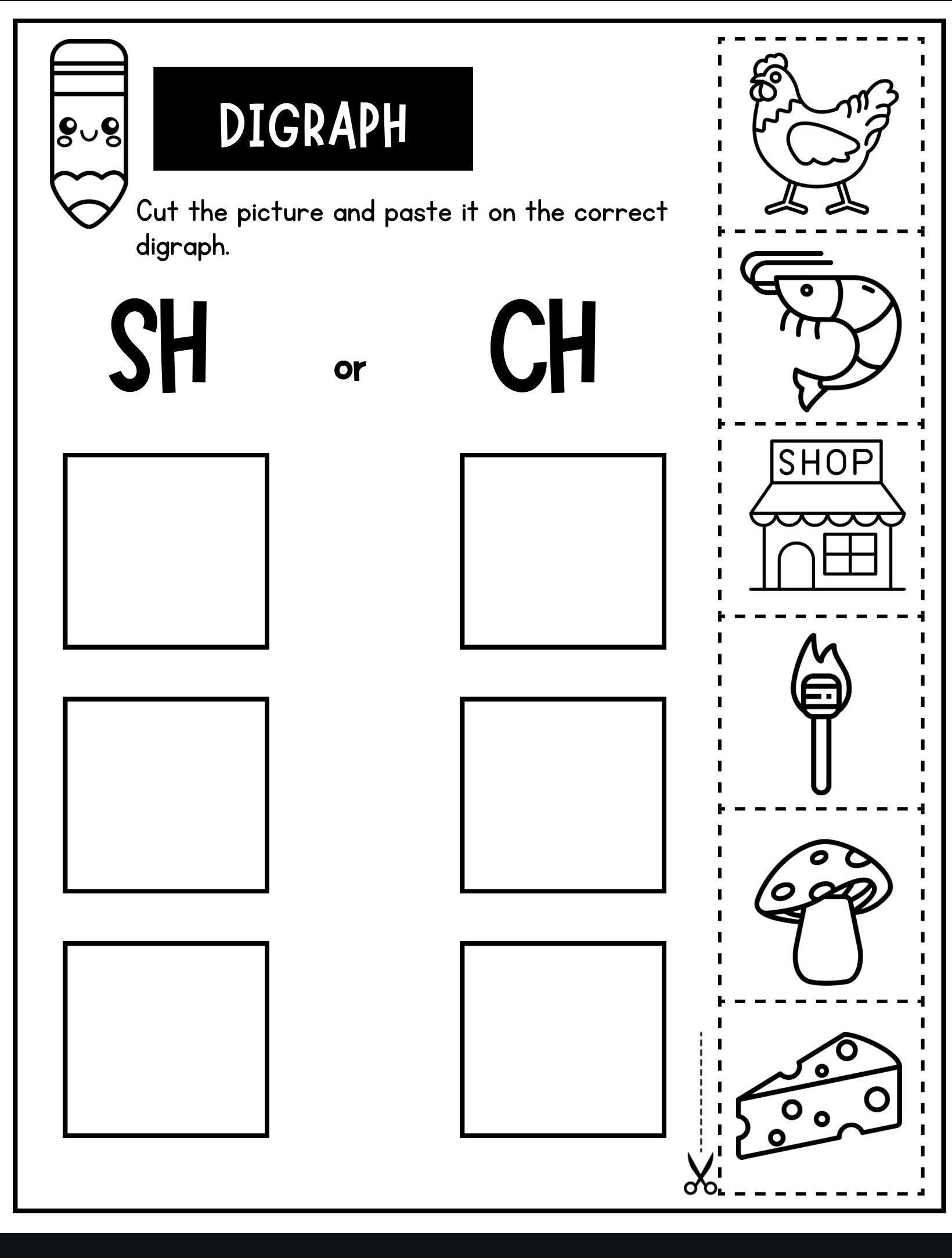 Digraph Worksheets Digraph Sound for Grade 1-4 Kindergarten Digraph ...