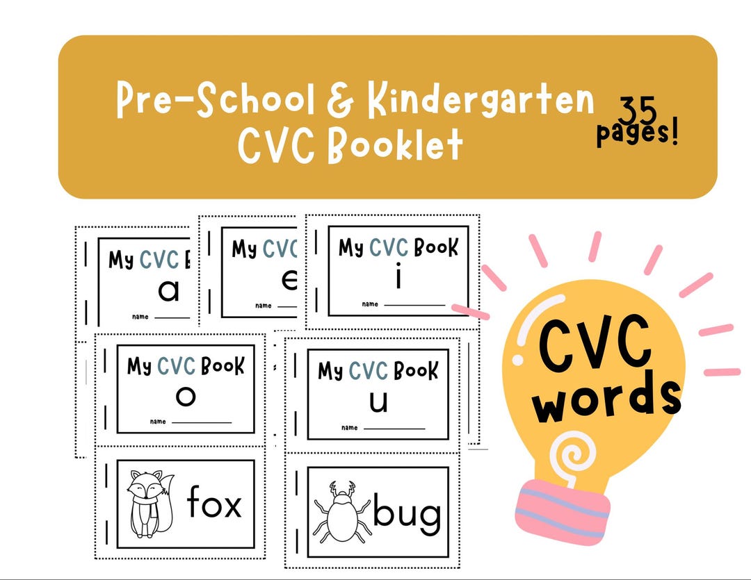 CVC Words CVC Booklet Cvc Activity Book Preschool CVC Kindergarten Cvc ...