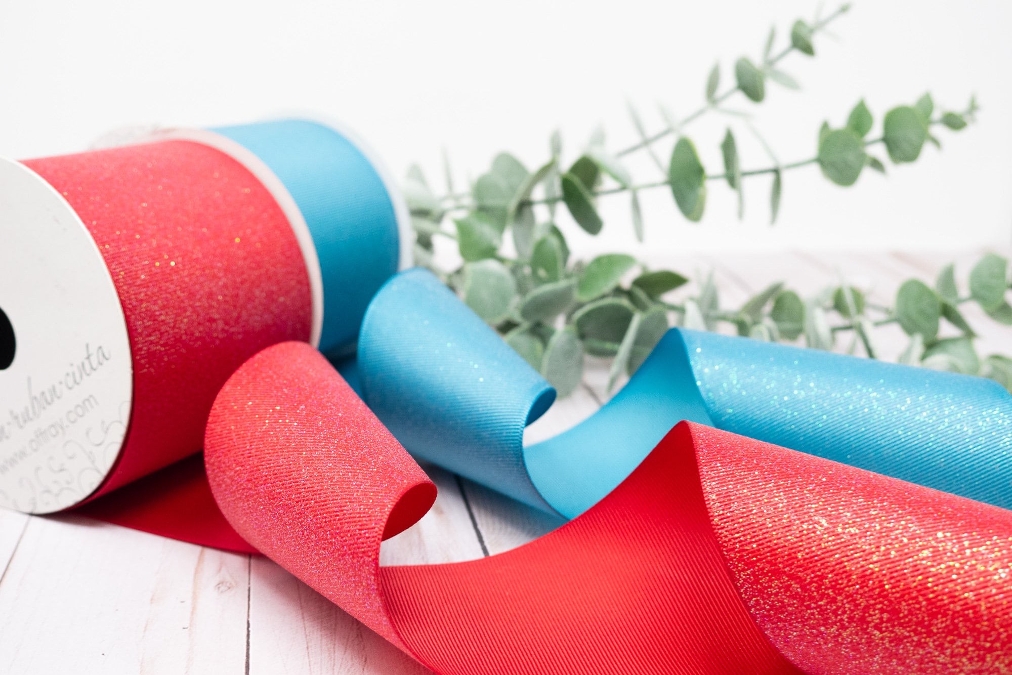 10 Yards 3 Inch Glitter Grosgrain Ribbon Six Colors / Cheer Ribbon ...