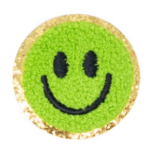 2" Chenille Smiley Face Iron-on Patch - Etsy