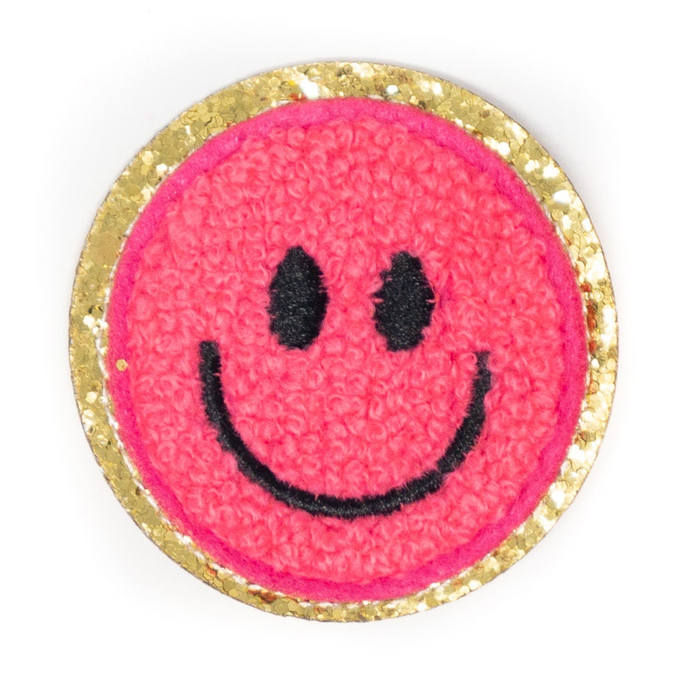 2 Chenille Smiley Face Iron-on Patch - Etsy