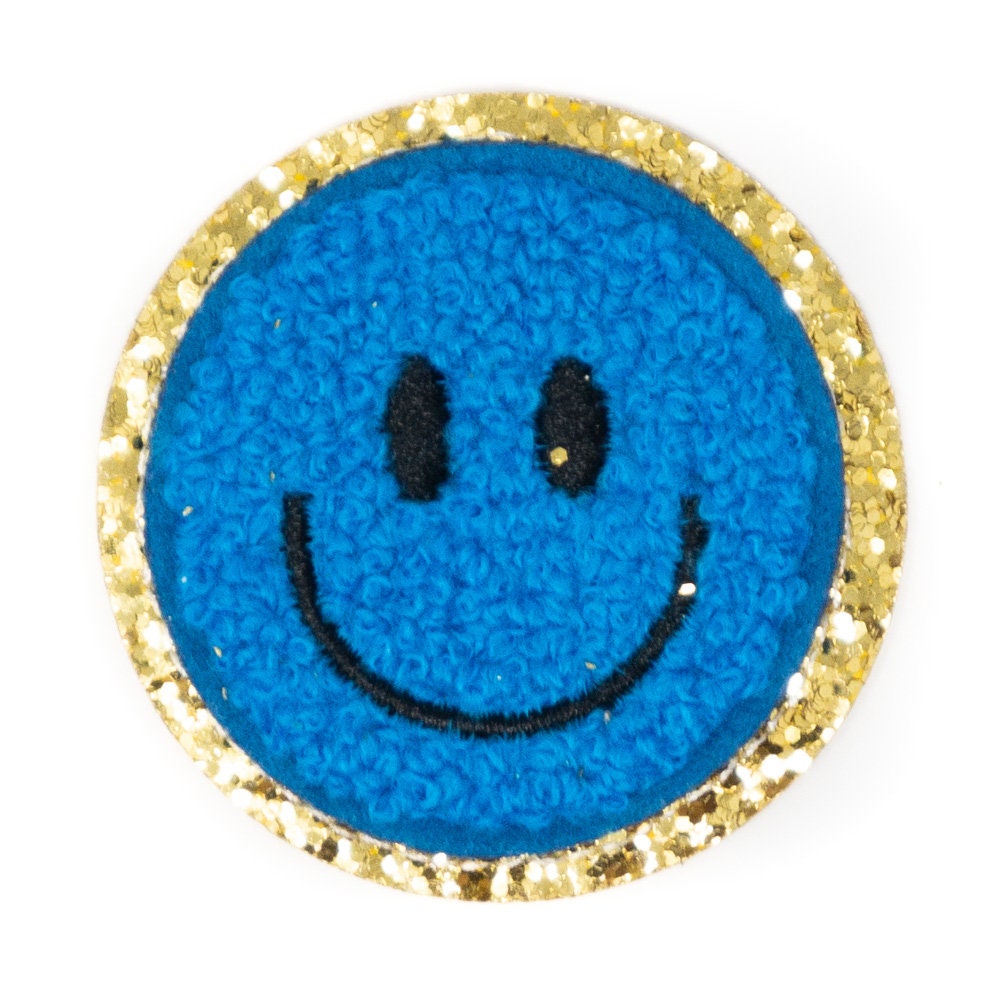 2" Chenille Smiley Face Iron-on Patch - Etsy