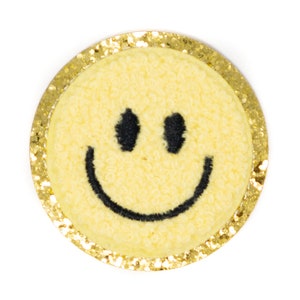 2" Chenille Smiley Face Iron-on Patch - Etsy