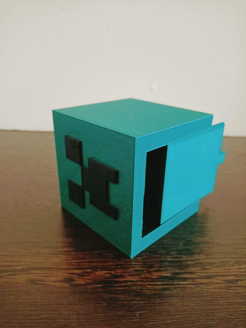 Minecraft Creeper Piggy Bank - 3D Printed Money Box - Etsy