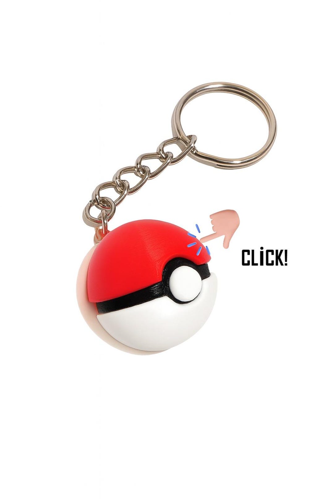 Pokeball Clicker Keychain - Clicker Fidget - ADHD Toys - 3D Printed ...