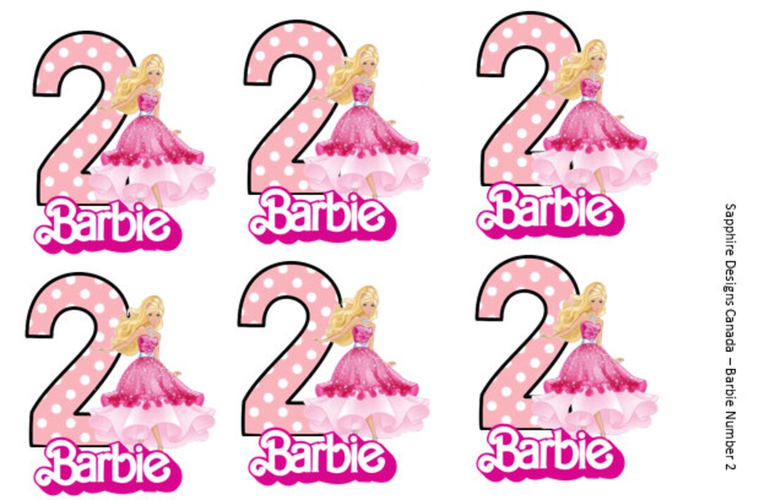 Barbie Número 2 Cupcake Toppers Imprimible - Etsy España