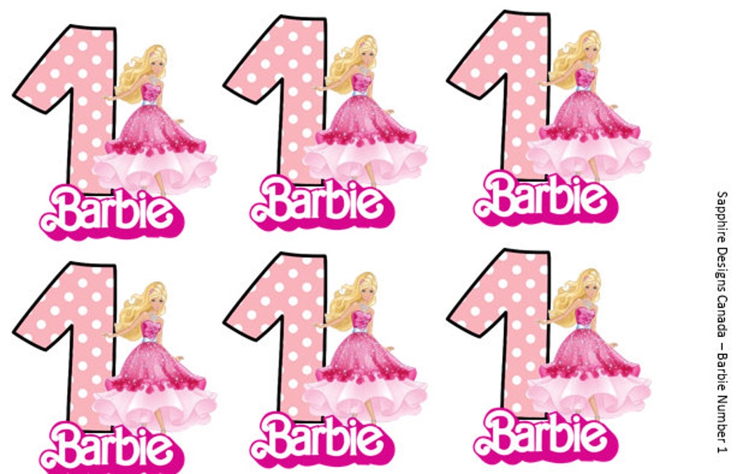 Barbi Pink Doll Number One, Two, Three, Four, Five, Six, Seven Cupcake ...