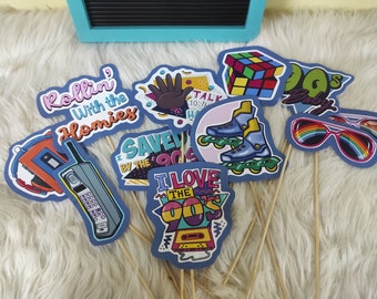 90's Party Printable Photo Booth Props Signs, INSTANT DOWNLOAD, 90s ...