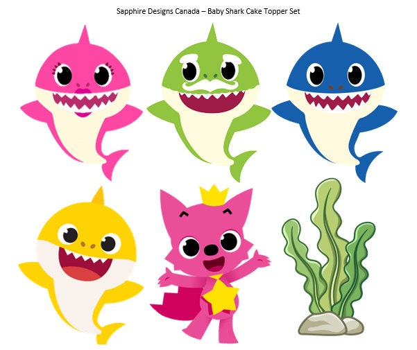 Baby Shark Cake Topper Set Printable - Etsy