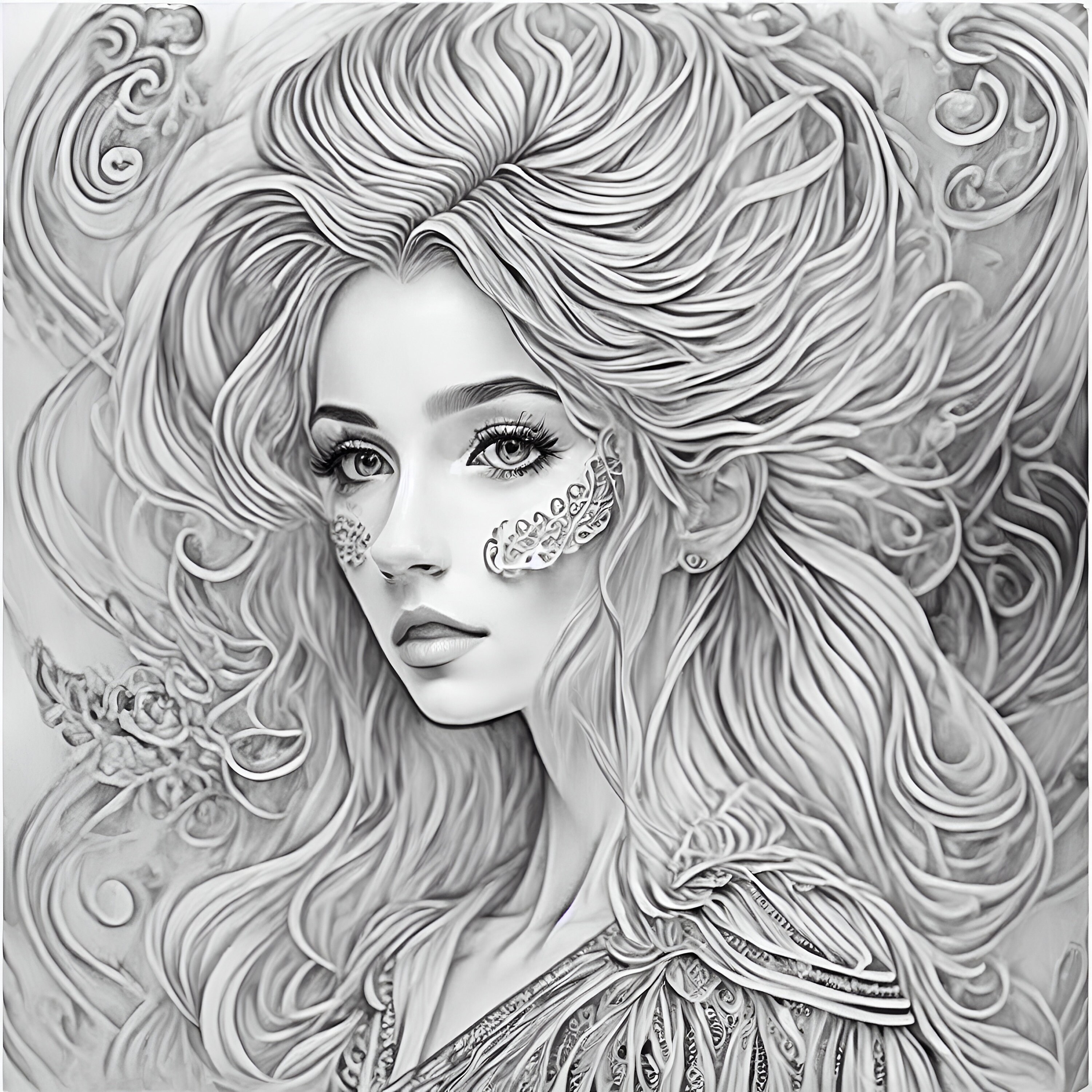 Beautiful Coloring Page-printable - Etsy