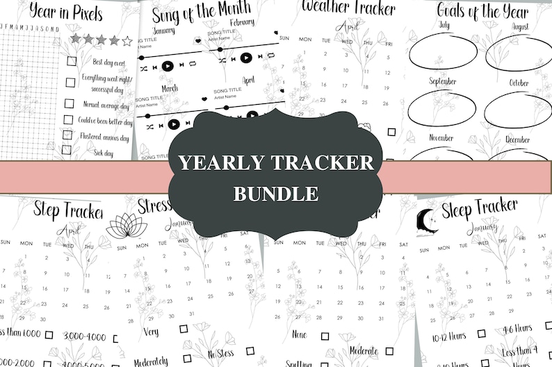 Yearly Tracker Bundle Instant Download Planner Template A5 Journal for ...