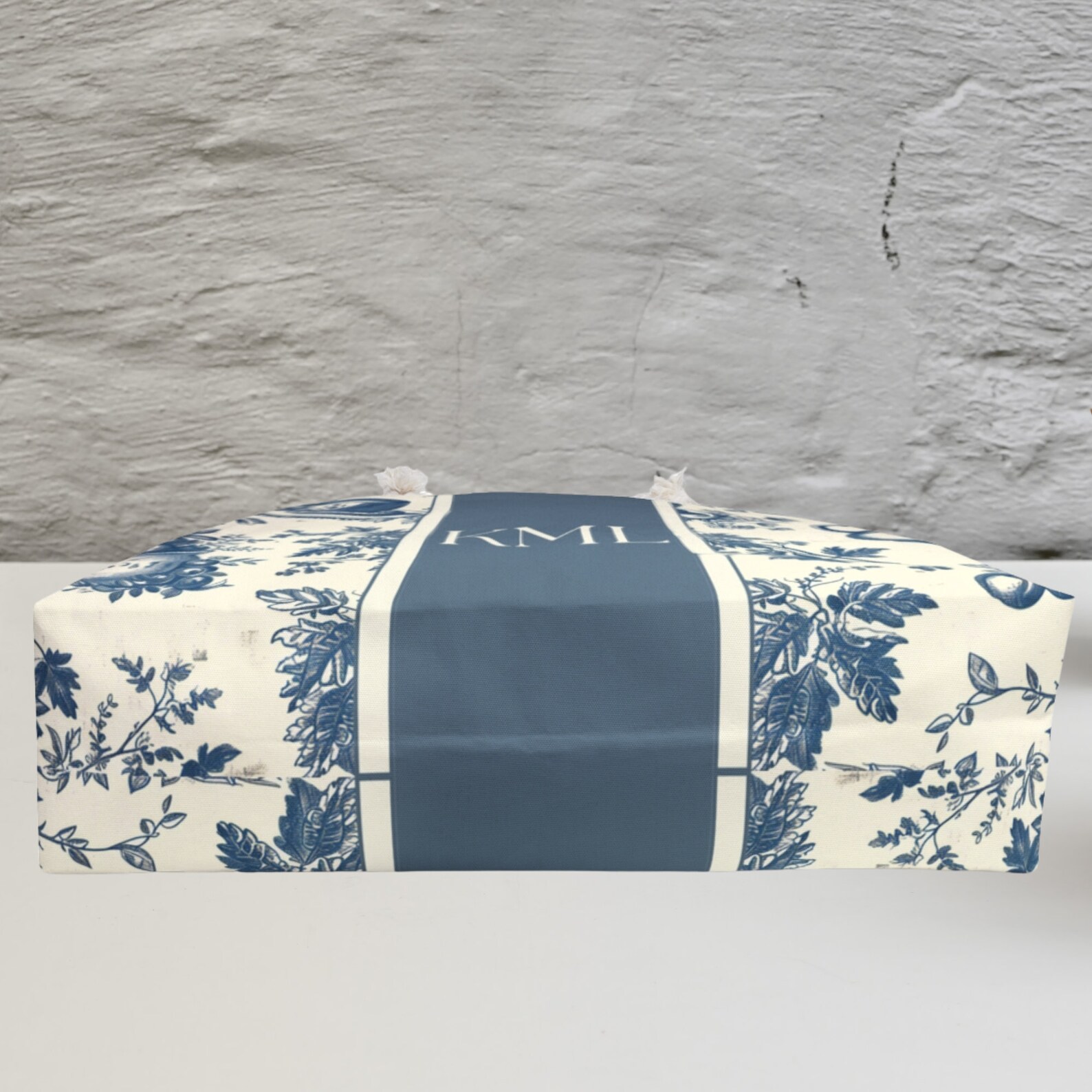 Monogram Blue Toile Weekender Bag Dusty Blue Toile Initial Tote Bag ...
