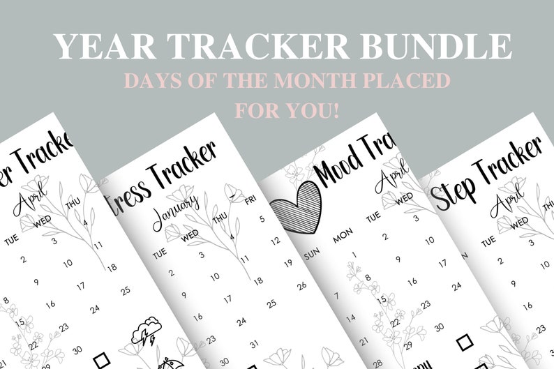 Yearly Tracker Bundle Instant Download Planner Template A5 Journal for ...