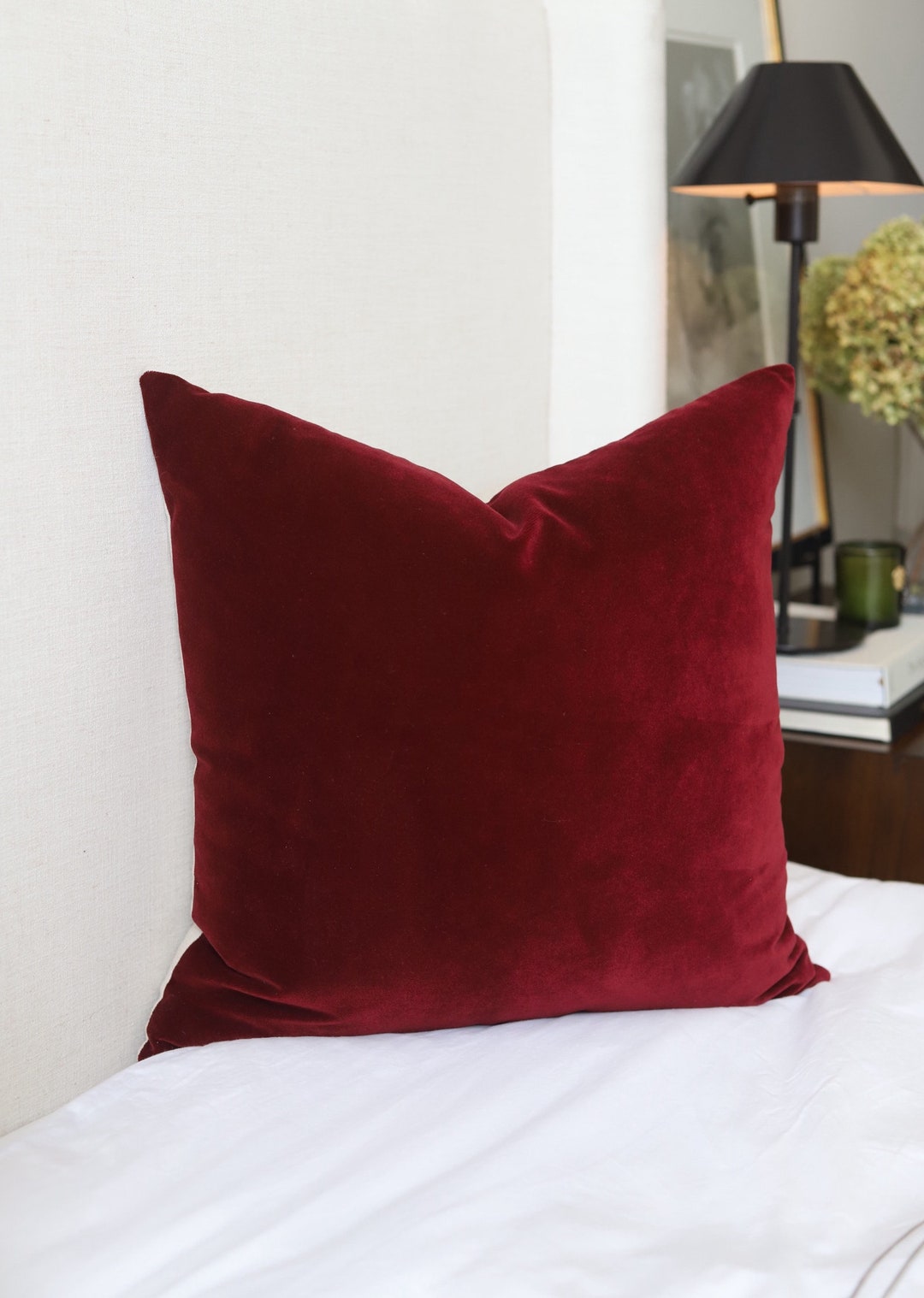 Red Velvet Pillow Cover Red Christmas Pillow, Designer Pillow, Throw ...