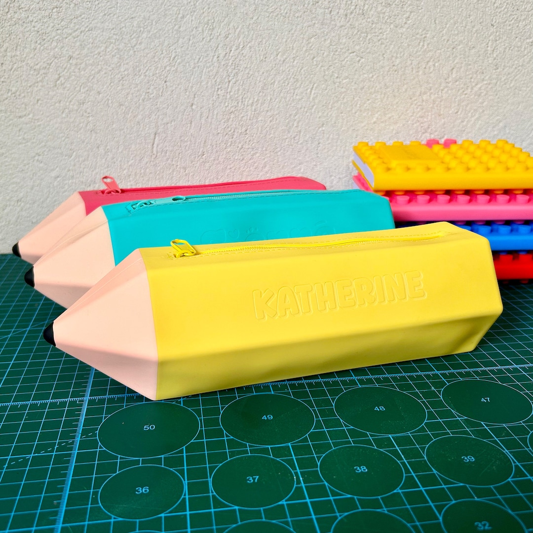 Personalized Silicone Pencil Pouch | Custom Name Zipper Pencil Case ...